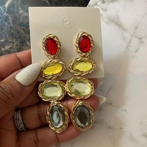 AKIRA | Jewelry | Akira Drip Drop Jewel Earrings | Poshmark